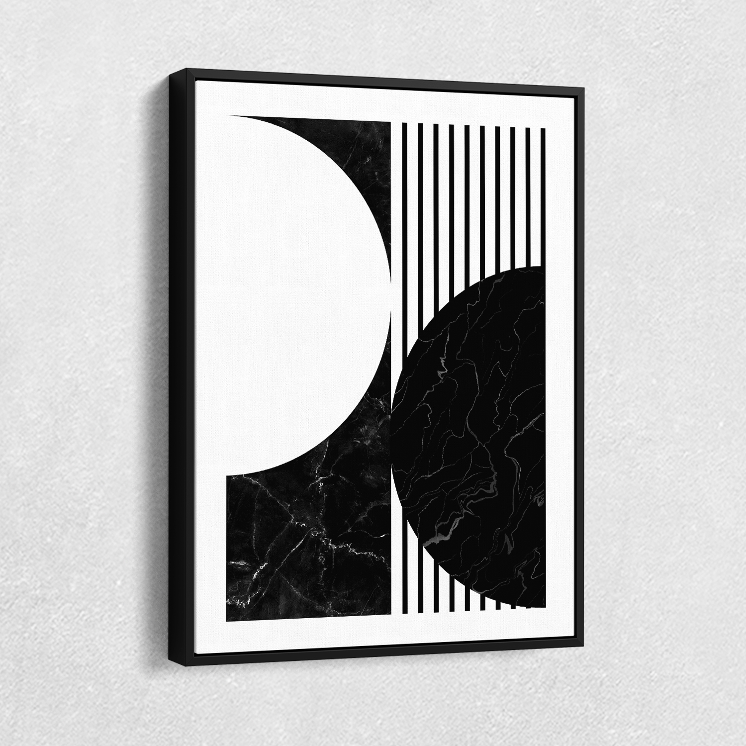 Marble Circle Modern Black & White Geometric Wall Art
