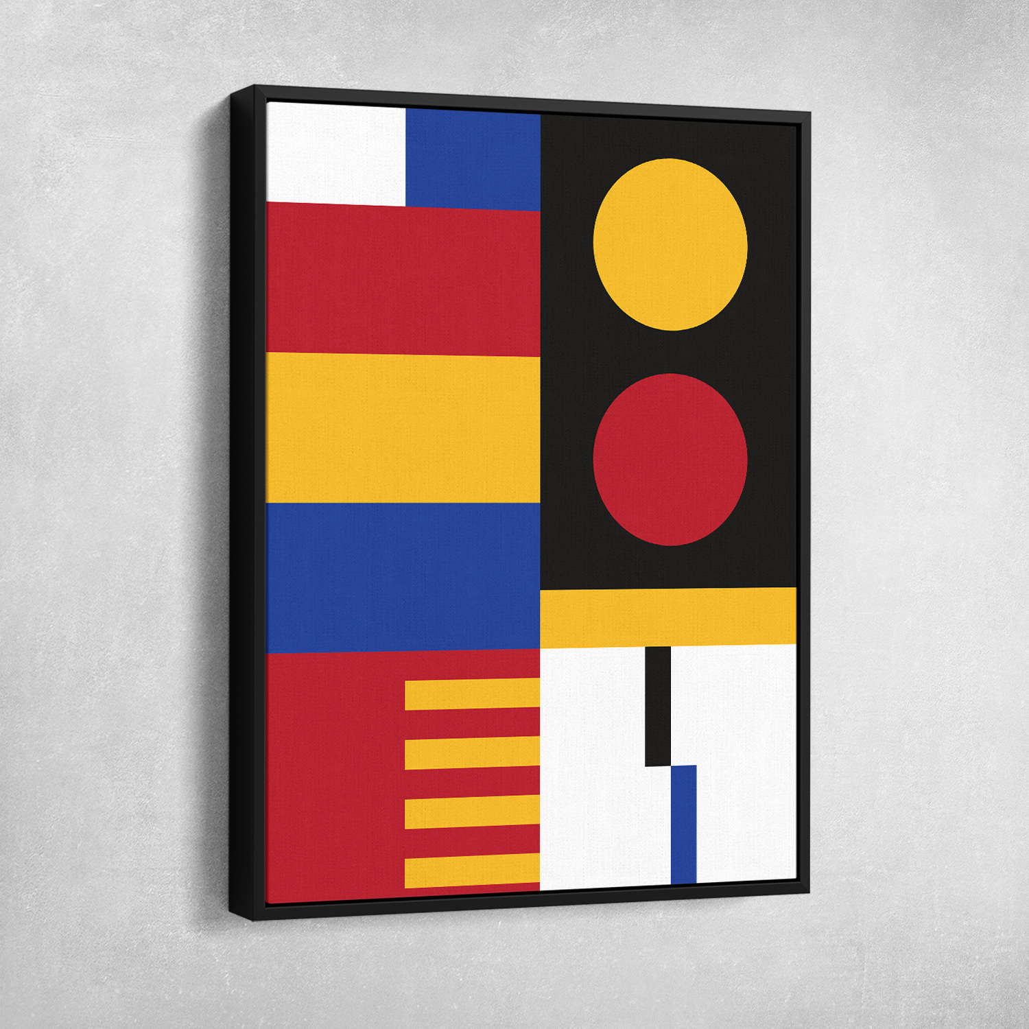 Metropolis Modern Bauhaus Geometric Red Yellow Blue Wall Art