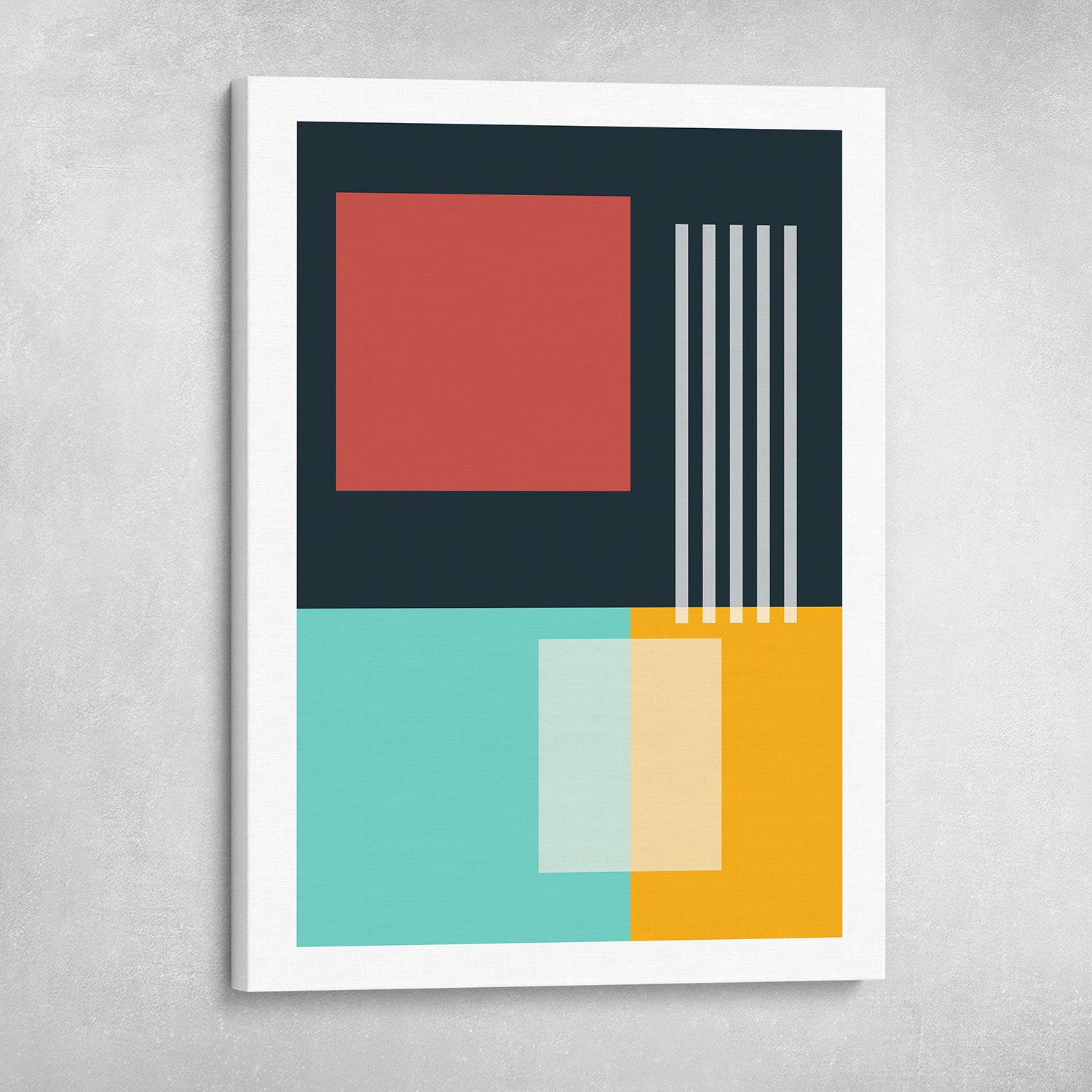 Modern Abstract Geometric Shapes #2 Mid Century Colorful Wall Art