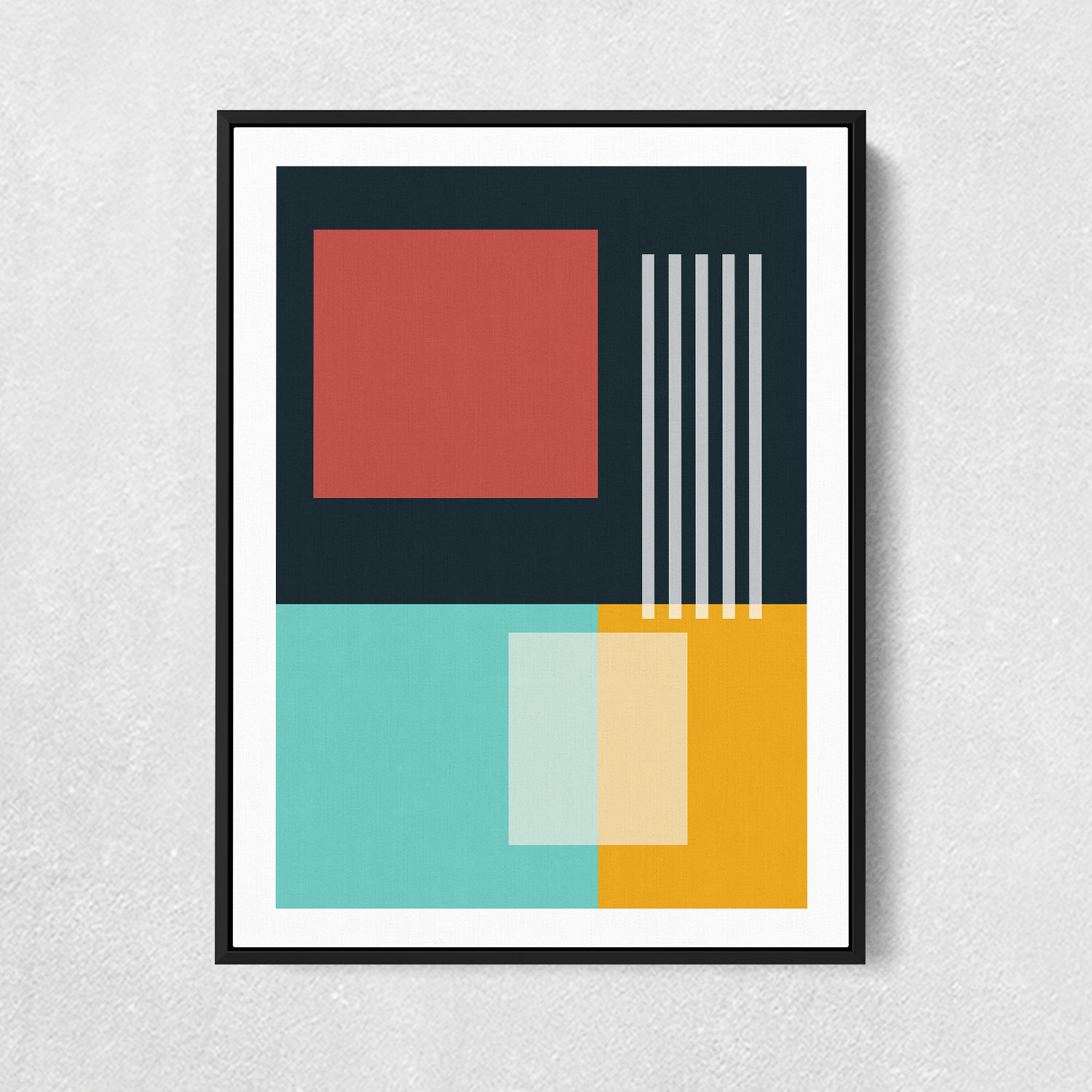 Modern Abstract Geometric Shapes #2 Mid Century Colorful Wall Art
